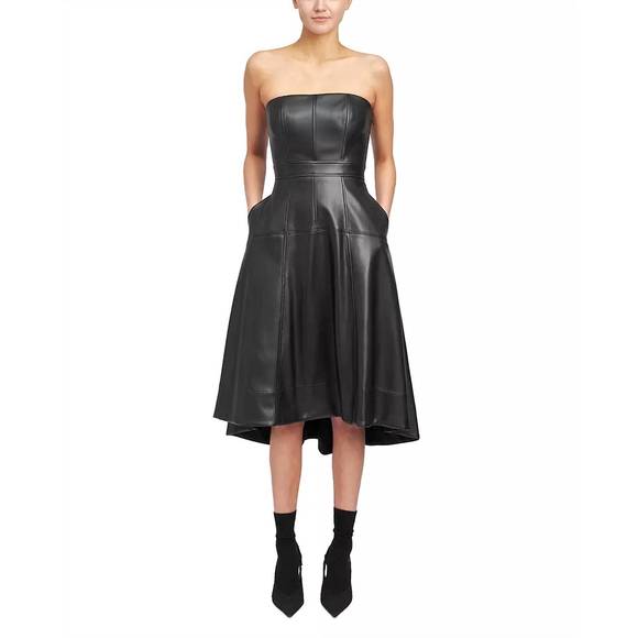 En Saison | Dresses | New En Saison Dawn Faux Leather Bustier Mididress ...